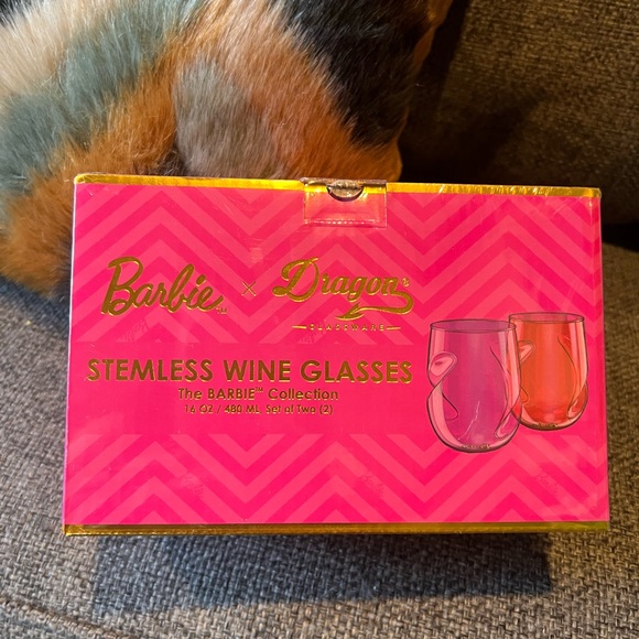 Barbie | Dining | Barbie X Dragon Pink Stemless Wine Glasses Nib | Poshmark